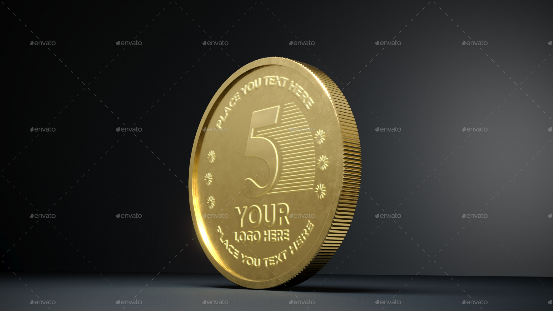 Gold Coin Mockups, Graphics | GraphicRiver